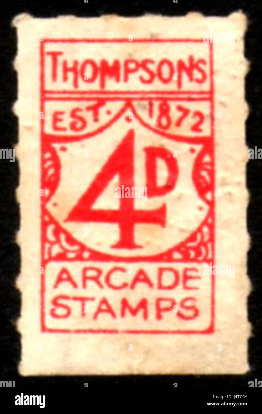 The Thompsons Arcade stamp represents a historic commercial building ...
