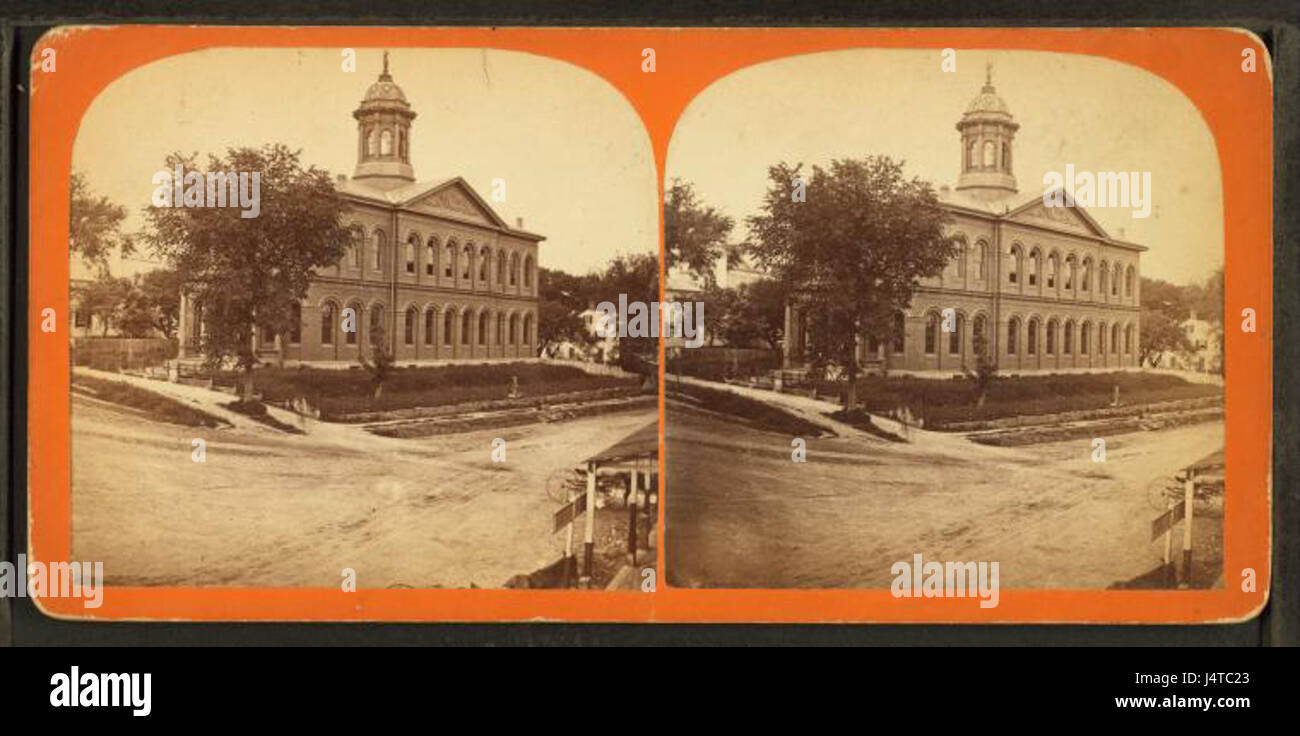 The Town Hall of Exeter, depicted in this 1870 image, showcases the ...