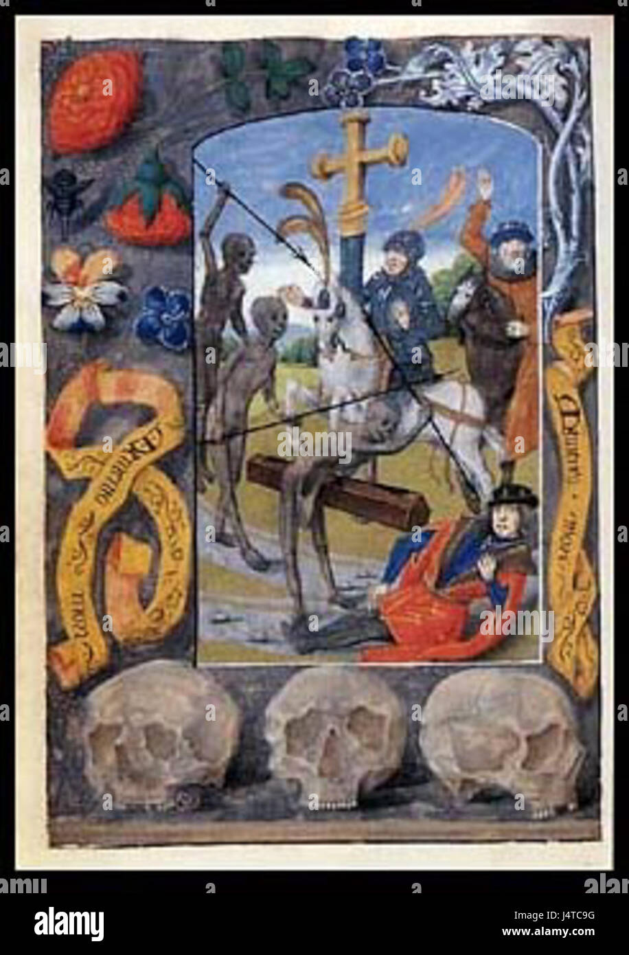 The three living and the three dead Stock Photo - Alamy