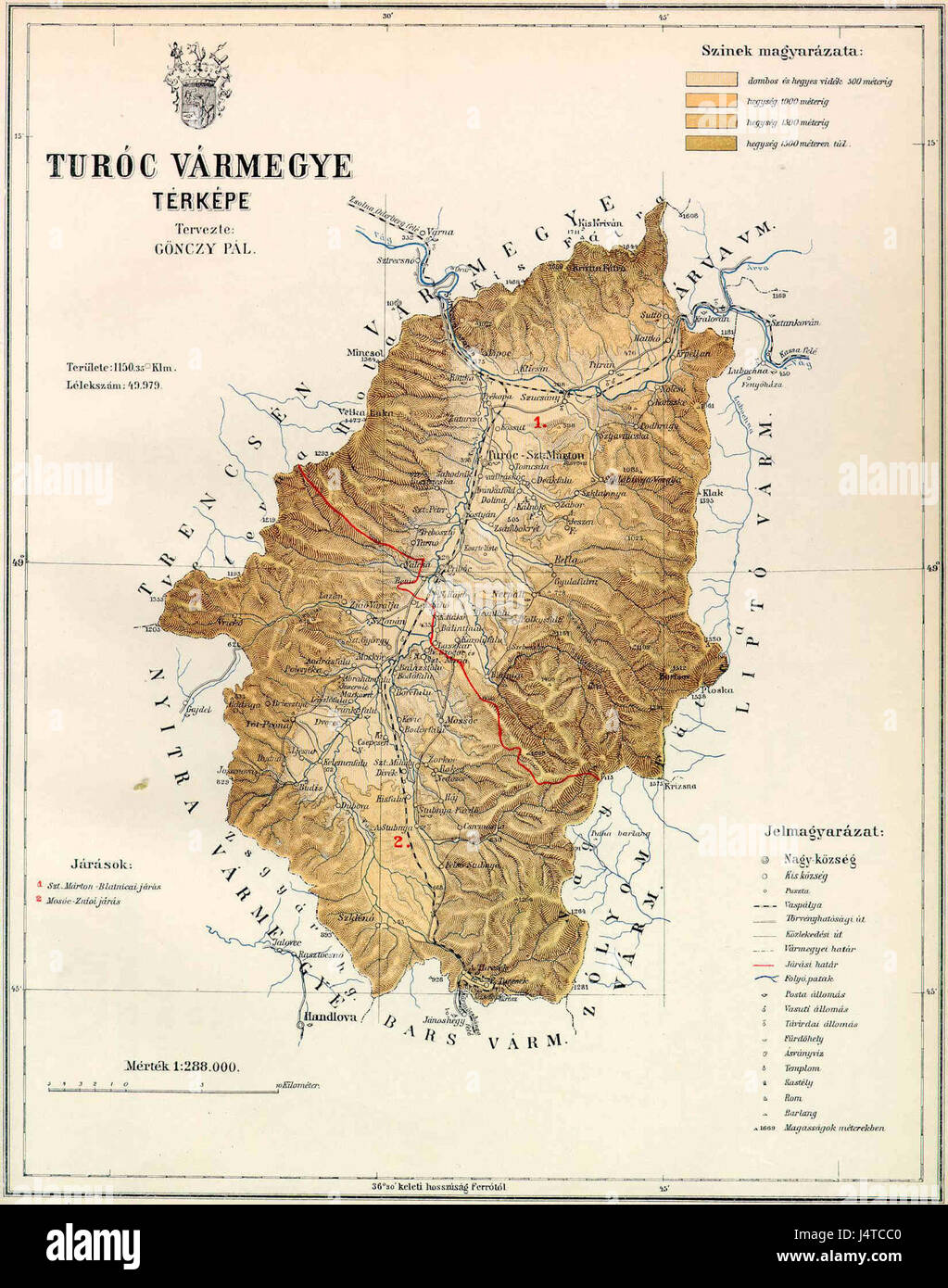 The Turoc County map is a geographical representation of the region ...