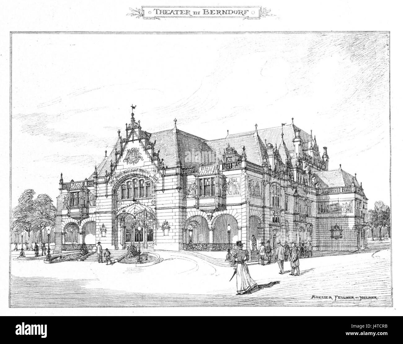 This drawing depicts the Theater Berndorf, designed by architects ...