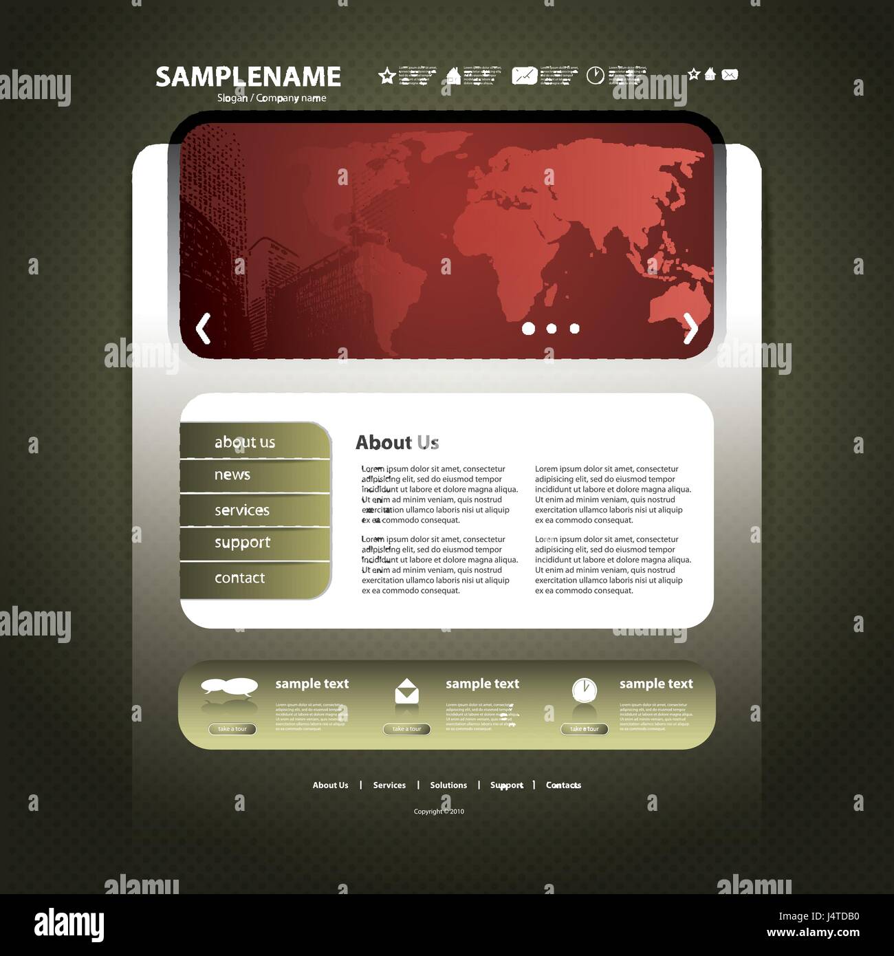 Dark Blue Abstract Web Site Design Template Illustration with World Map ...