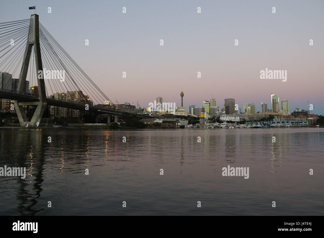ANZAC Bridge at sunset, Sydney, Australia Stock Photo - Alamy