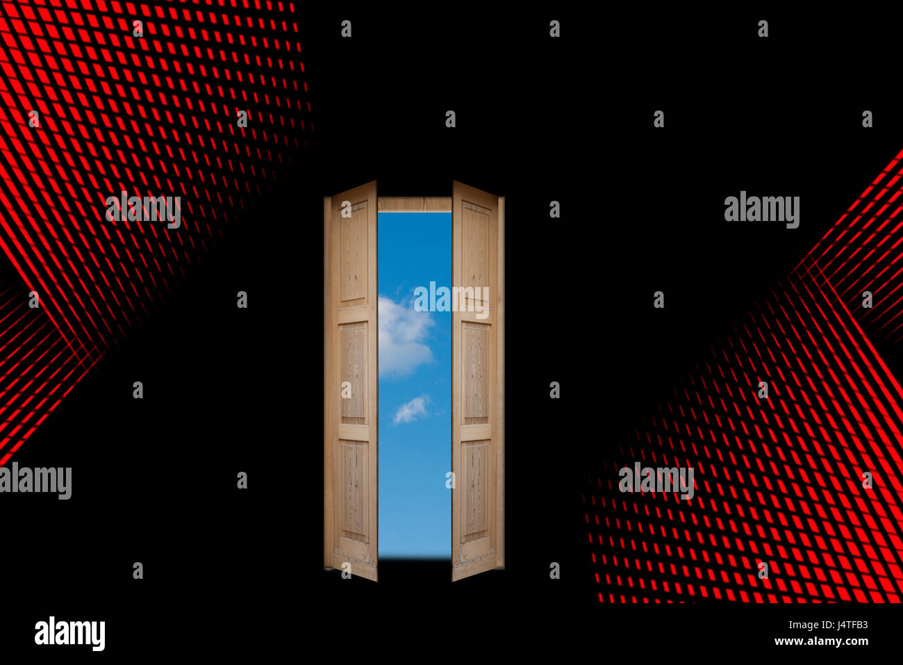 concept-of-door-to-blue-sky-stock-photo-alamy
