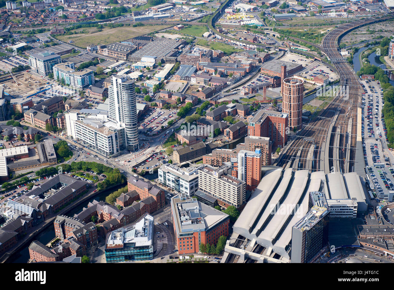 Holbeck, Leeds City Centre from the air, West Yorkshire, Northern ...