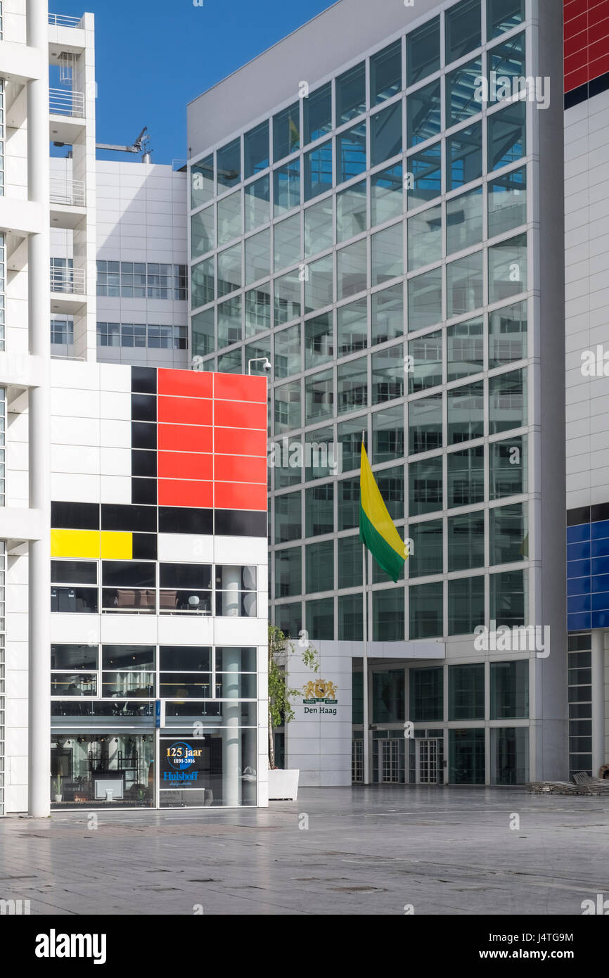 Modern architectural exterior of The Hague City Hall building, Den Haag ...