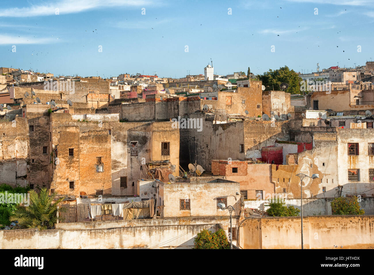 Panorama of Fez, near Chouwara Leather Traditional Tannery in Ancient ...
