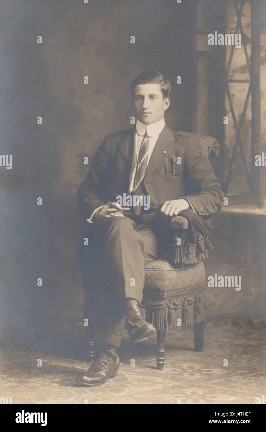 Vintage Picture of Young Italian Immigrant Man, 1920, USA Stock Photo ...
