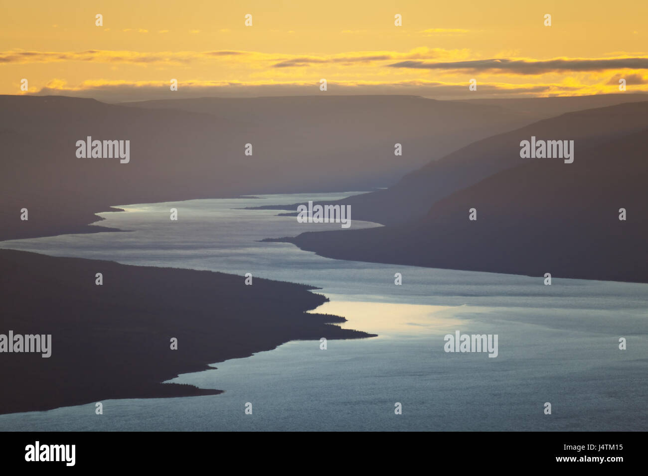 Ayan lake in table mountains. Putorana plateau. Putorana reserve. North ...