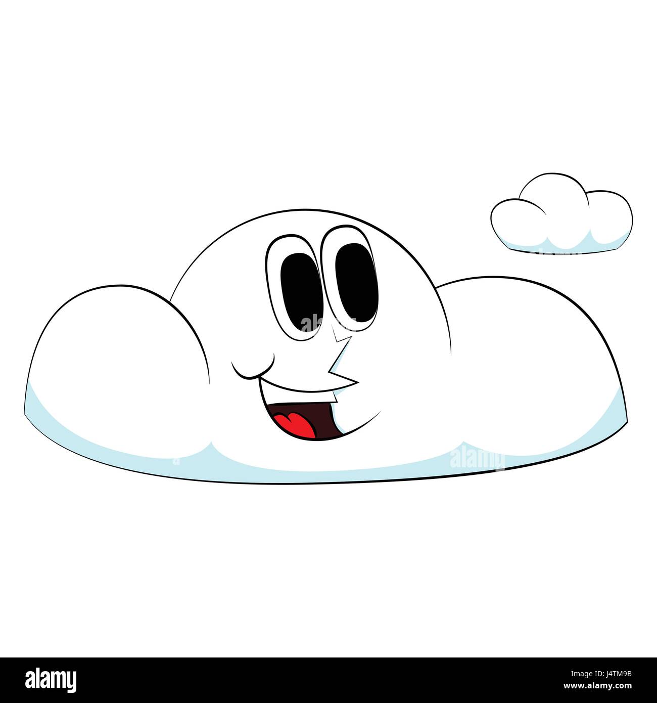Happy Cloud. Mascot Character. Vector Illustration Retro Cartoon ...