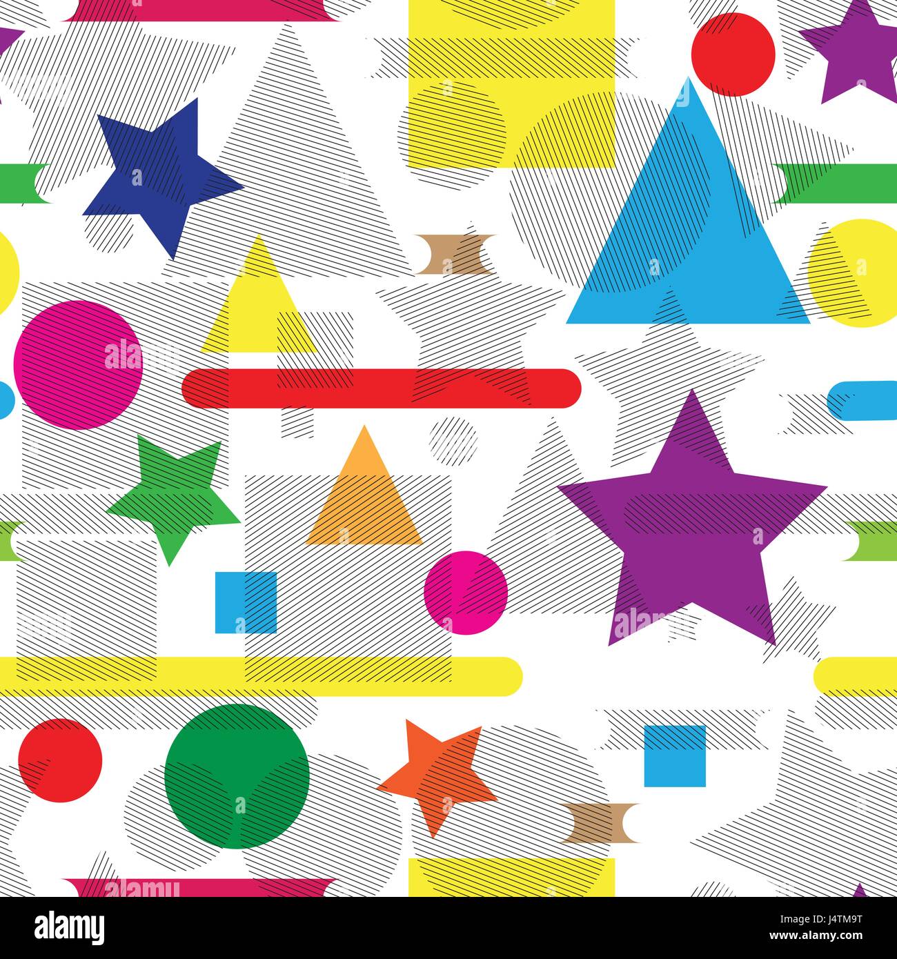Vector abstract wallpaper seamless pattern with geometric shapes Stock ...