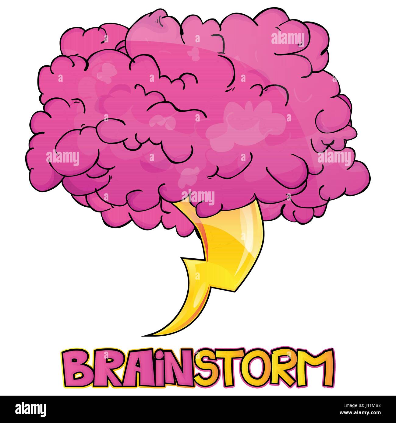 Vector illustrated brainstorm icon design, cartoon style Stock Vector ...