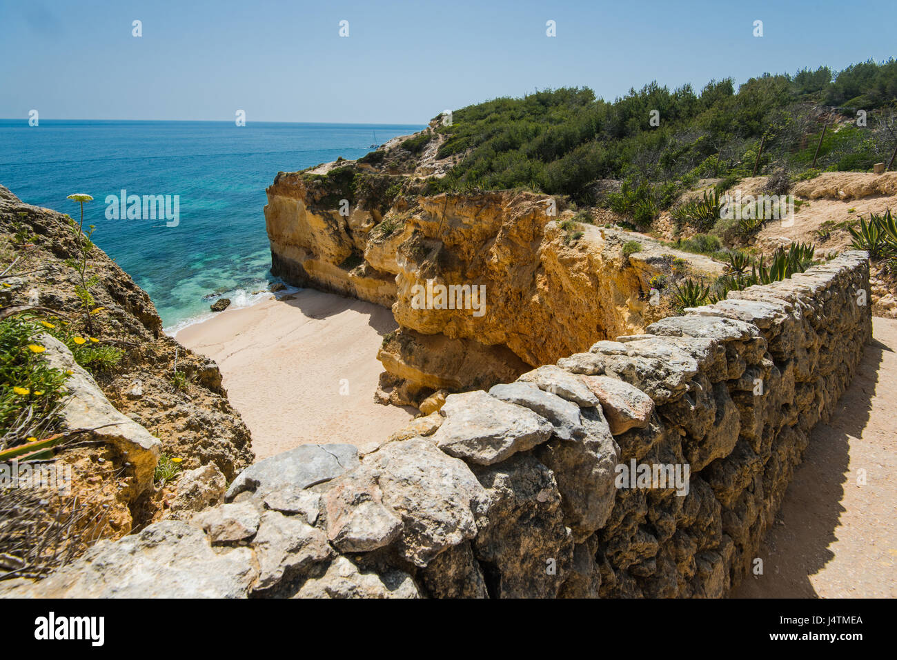 Beautiful Algarve coast with cristal clear water, Portugal Stock Photo ...