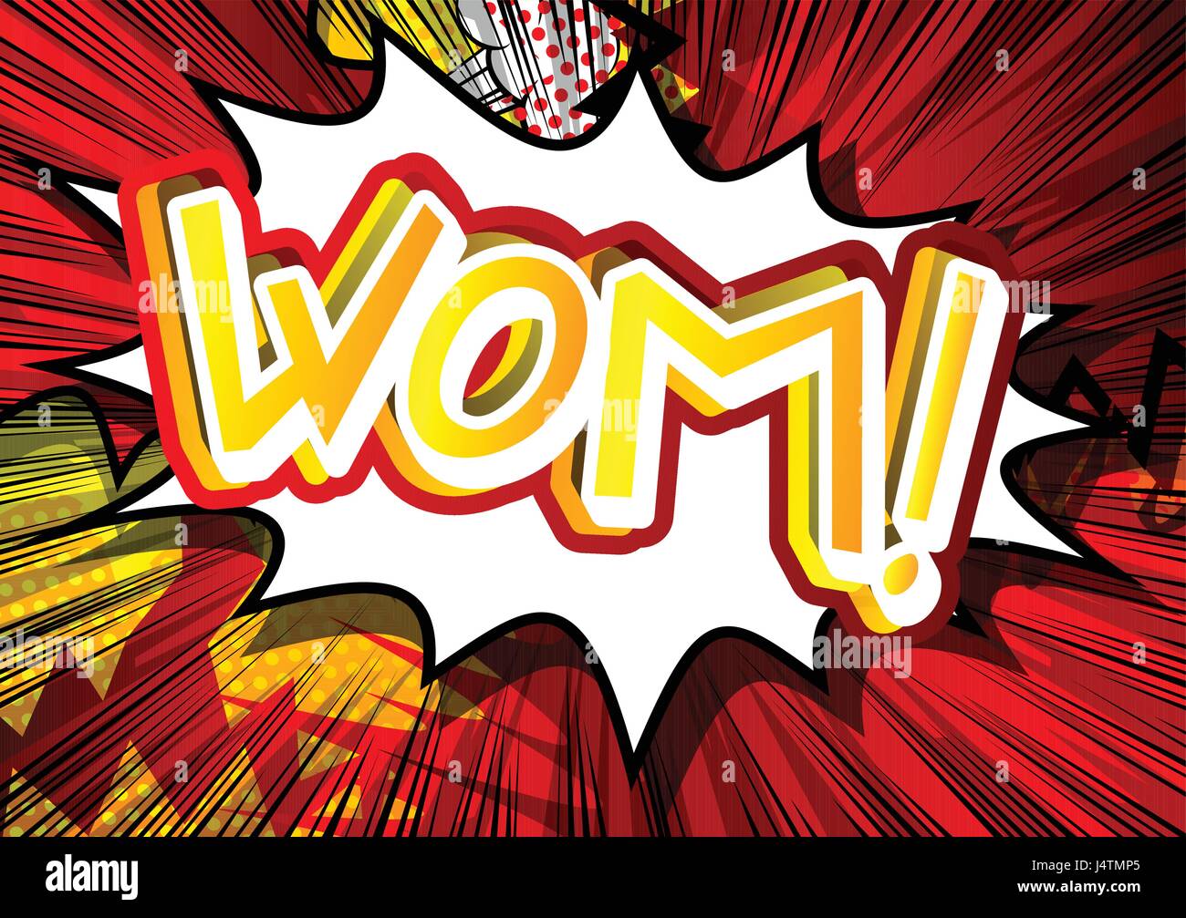 Wom! - Vector illustrated comic book style expression Stock Vector ...