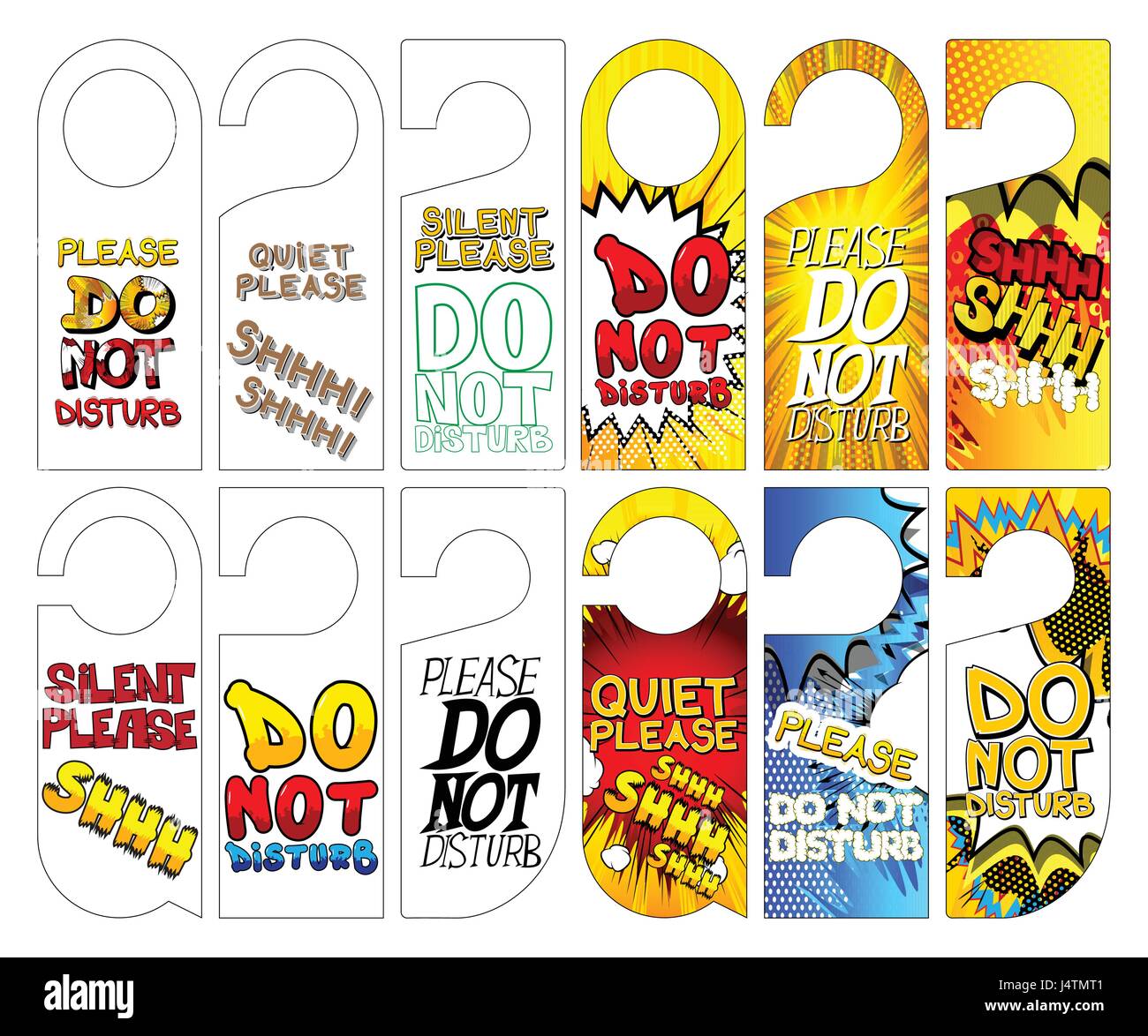 Do not disturb - vector illustrated comic book style door hanger sign ...