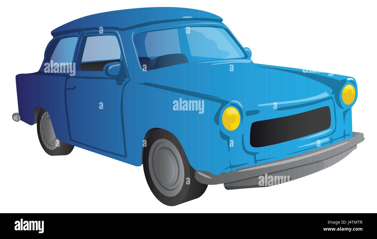 Vector illustrated cartoon 90s European car on white background Stock ...