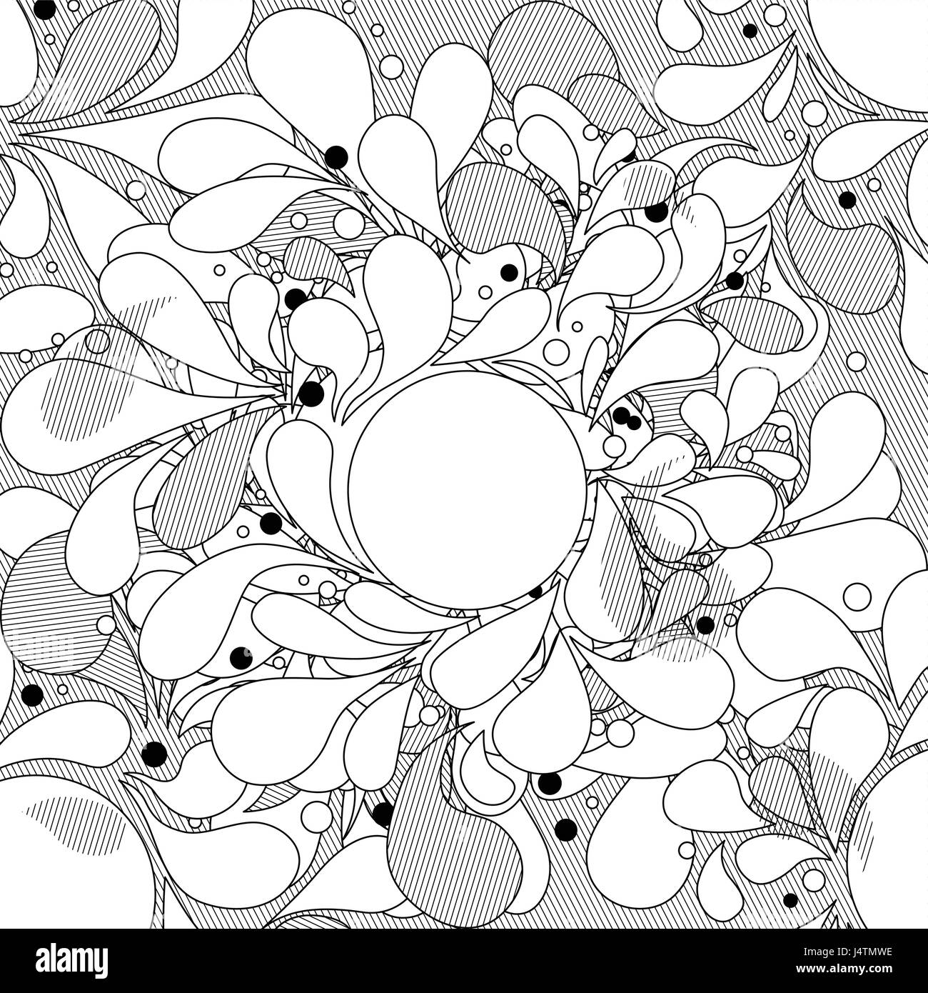 Vector black and white abstract floral background Stock Vector Image ...