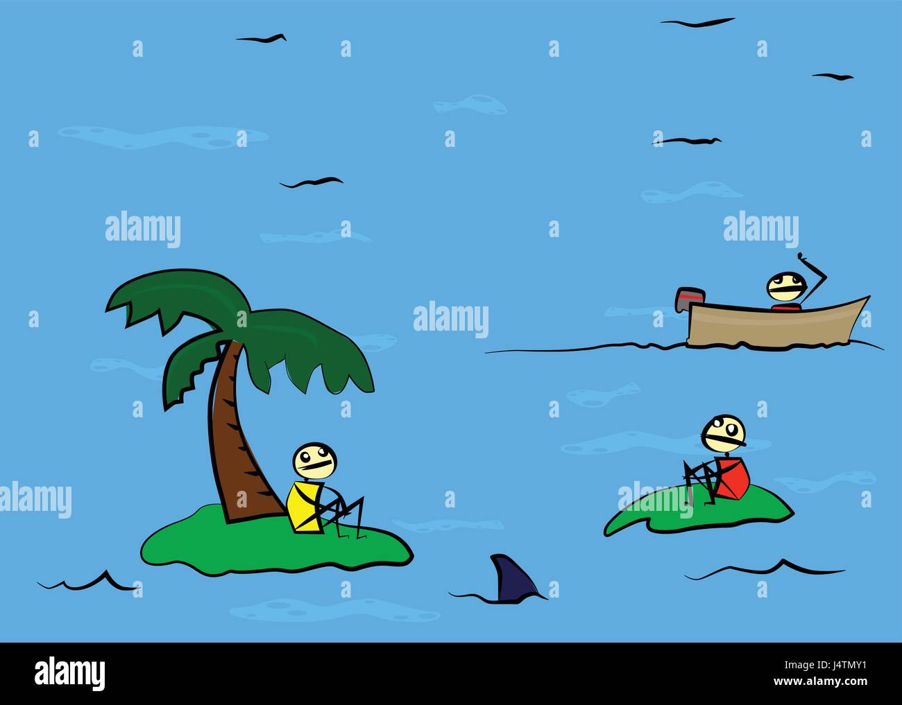 Shipwrecked person Stock Vector Images - Alamy