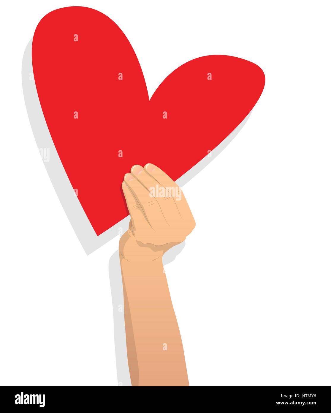 Vector Illustrated Cartoon Hand Holding Heart Signs Stock Vector Image