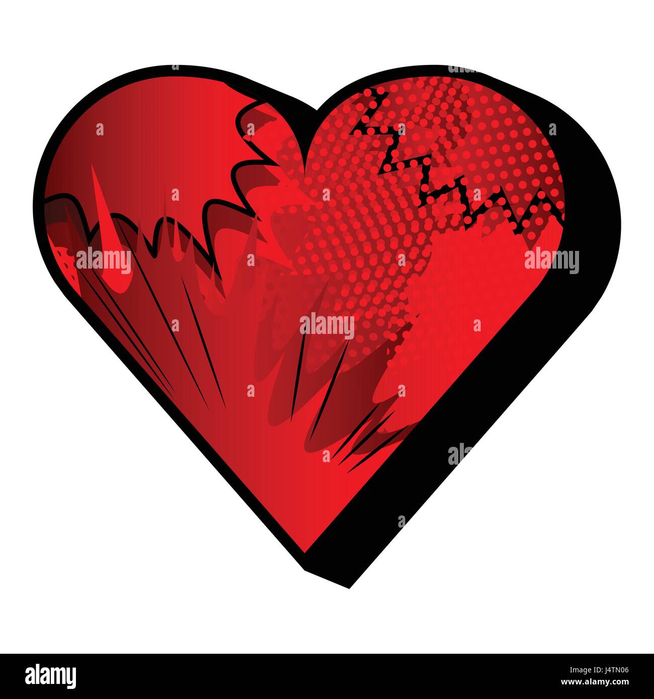 Heart filled with comic book explosion, background Stock Vector Image ...