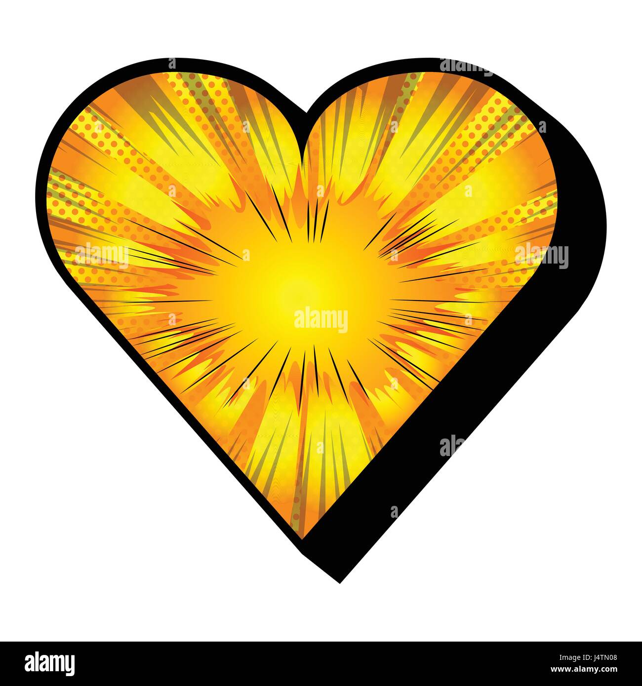 Heart filled with comic book explosion, background Stock Vector Image ...