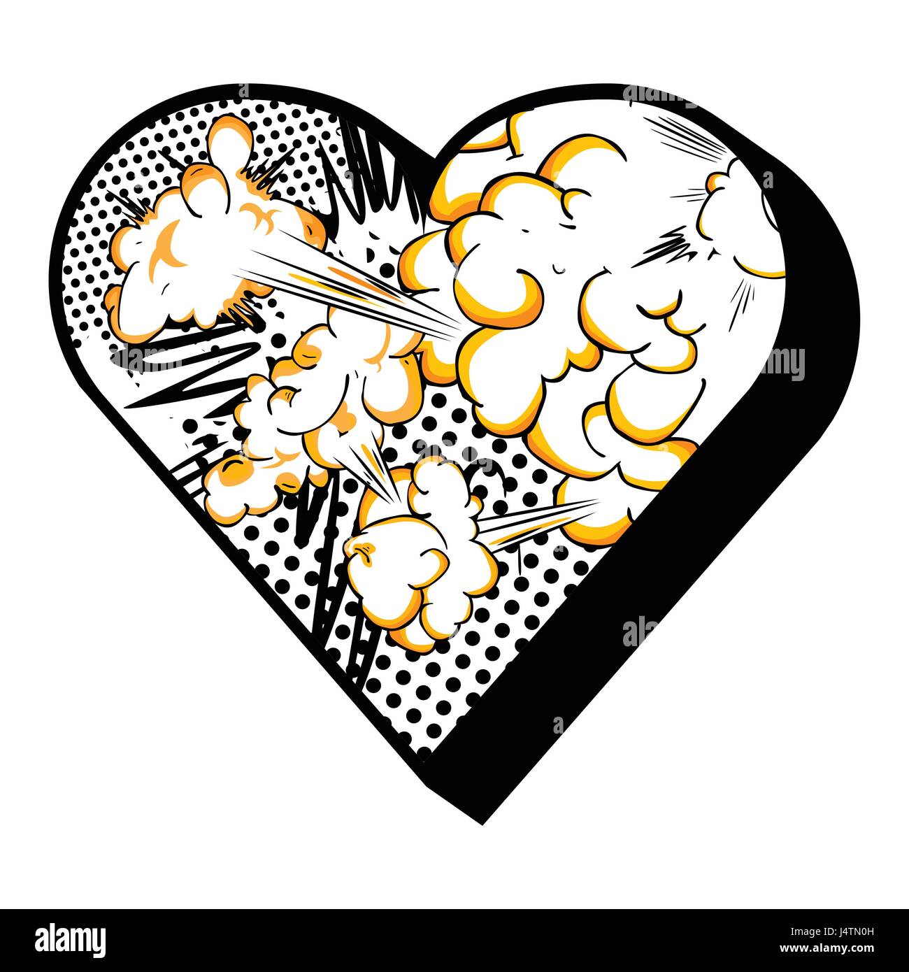 Heart filled with comic book explosion, background Stock Vector Image ...