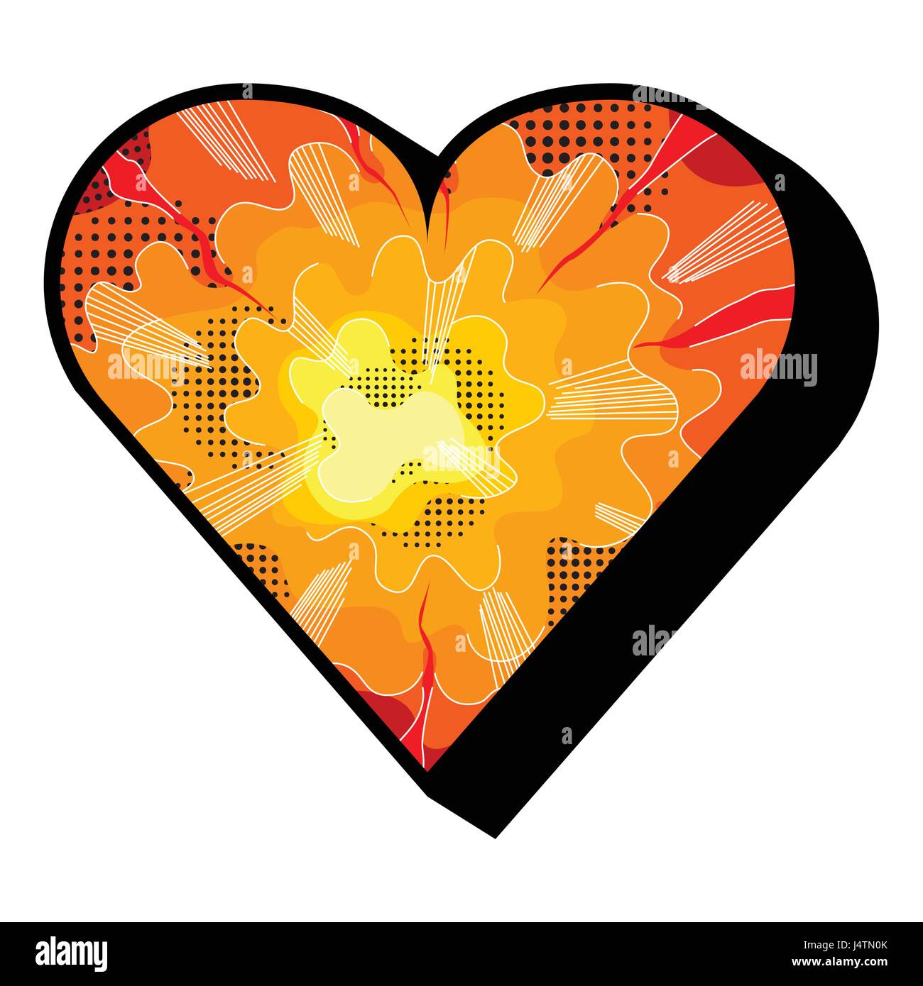 Heart filled with comic book explosion, background Stock Vector Image ...