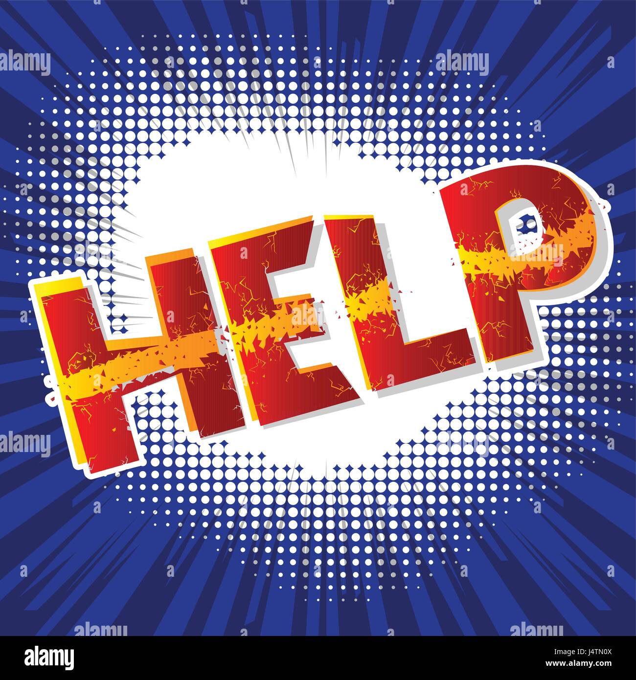 Help - Comic book style broken text on abstract background Stock Vector ...