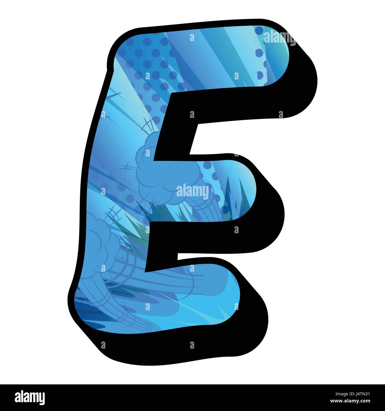 Letter E filled with comic book explosion, background Stock Vector ...