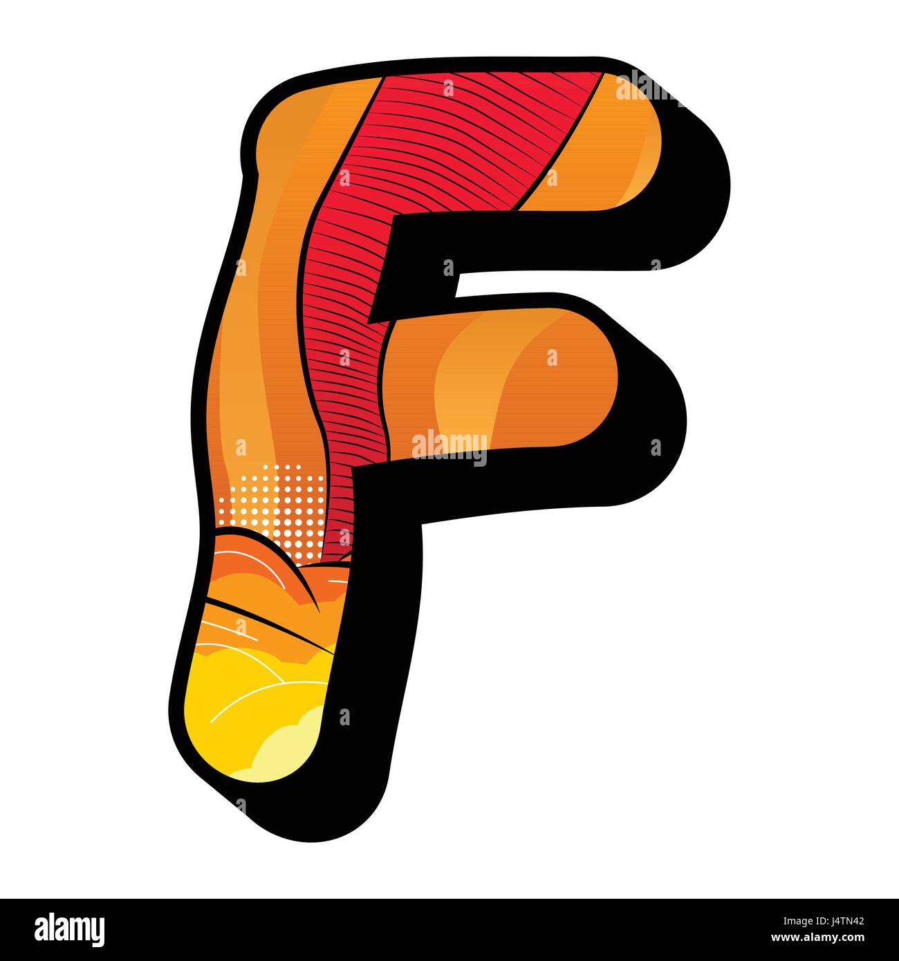 Letter F filled with comic book explosion, background Stock Vector ...