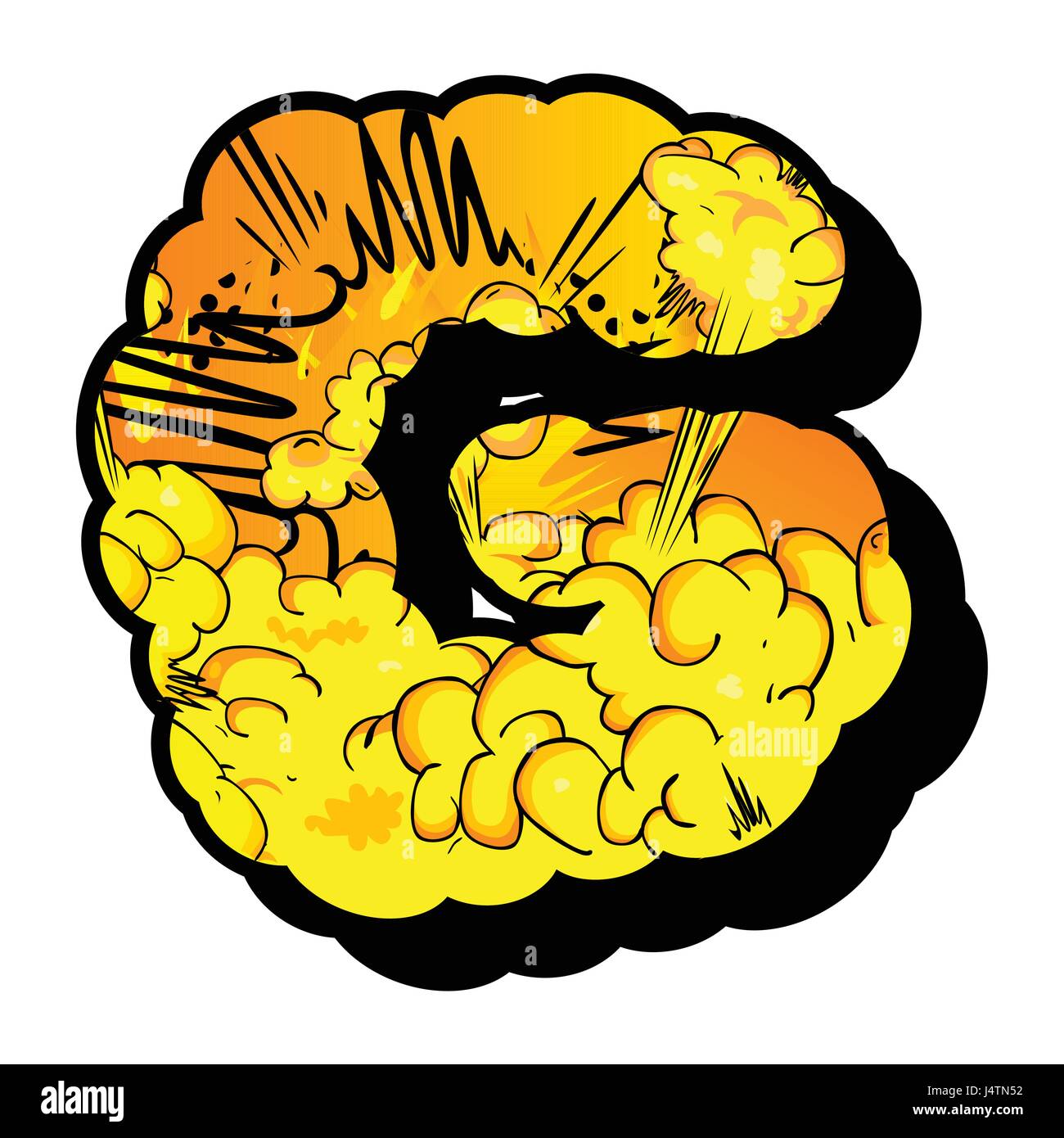 Letter G filled with comic book explosion, background Stock Vector ...
