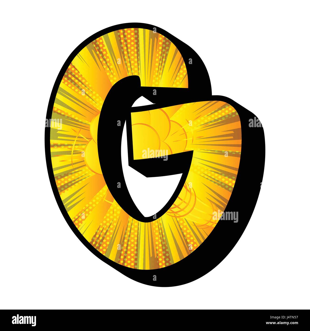 Letter G filled with comic book explosion, background Stock Vector ...
