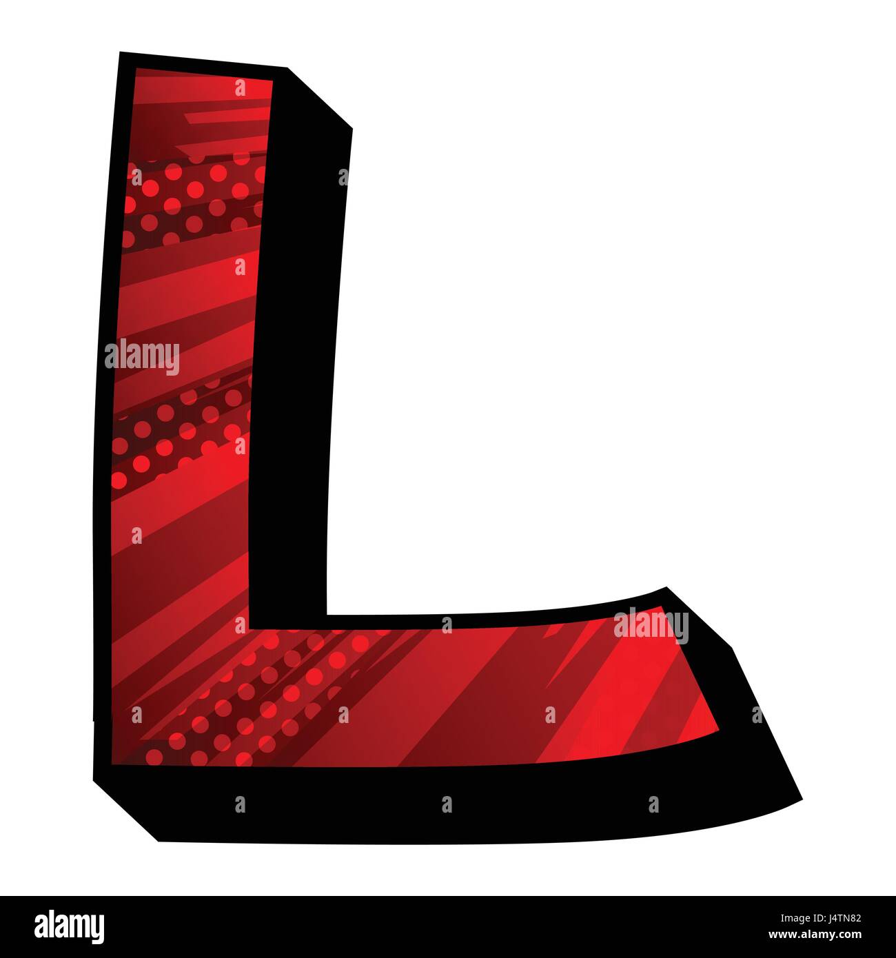 Letter L filled with comic book explosion, background Stock Vector ...