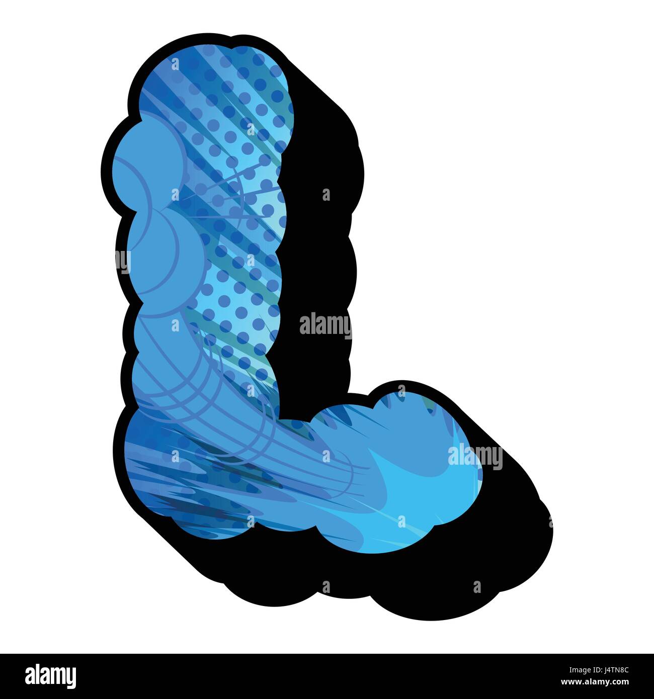 Letter L filled with comic book explosion, background Stock Vector ...