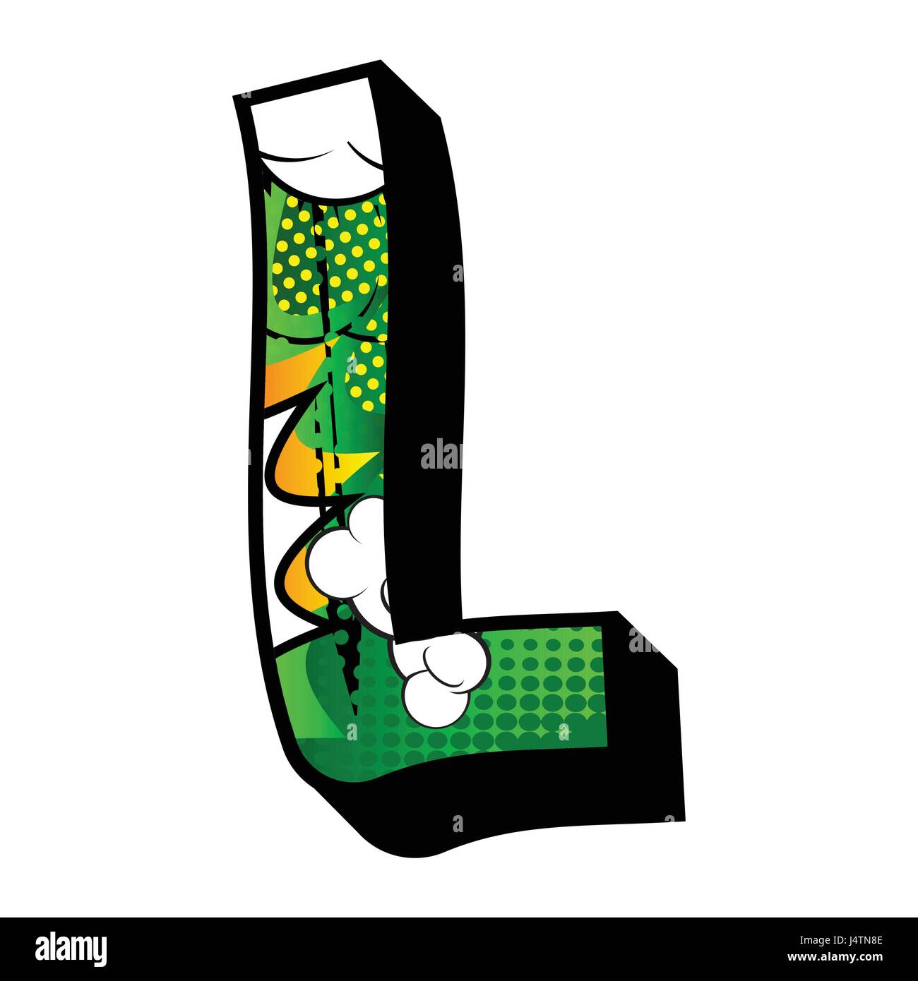 Letter L filled with comic book explosion, background Stock Vector ...