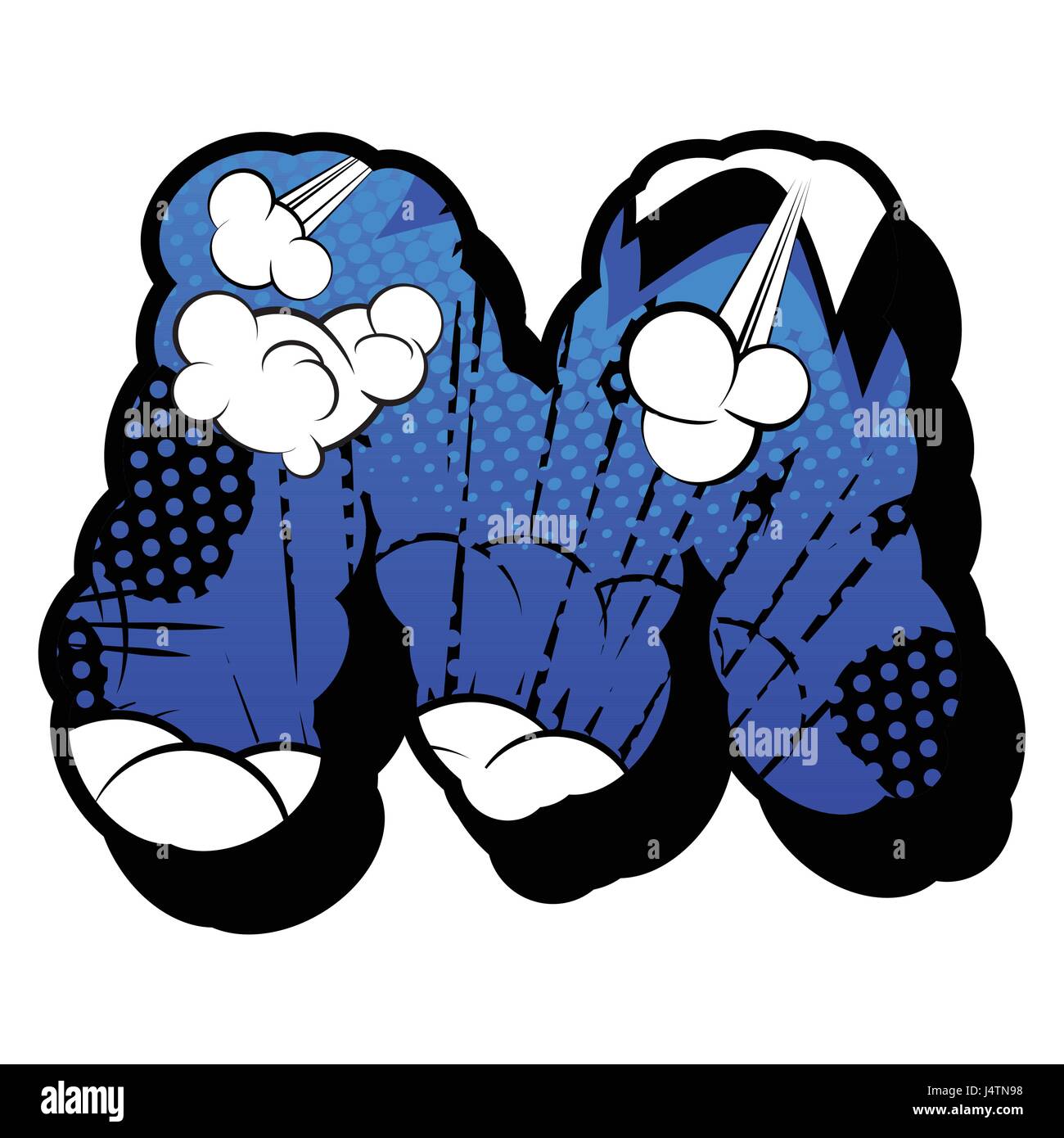 Letter M filled with comic book explosion, background Stock Vector ...