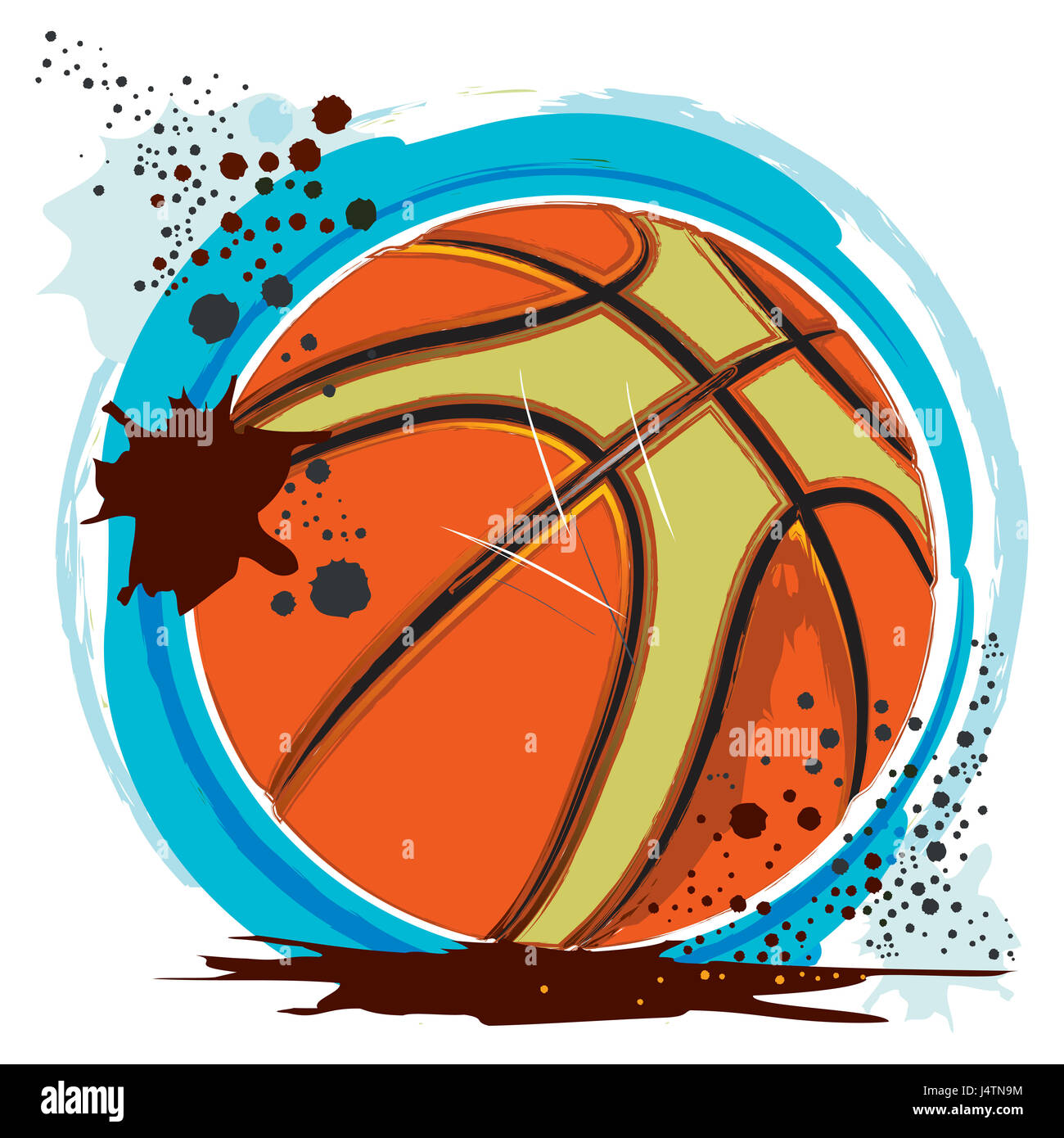 Vector basketball ball illustration Cut Out Stock Images & Pictures - Alamy