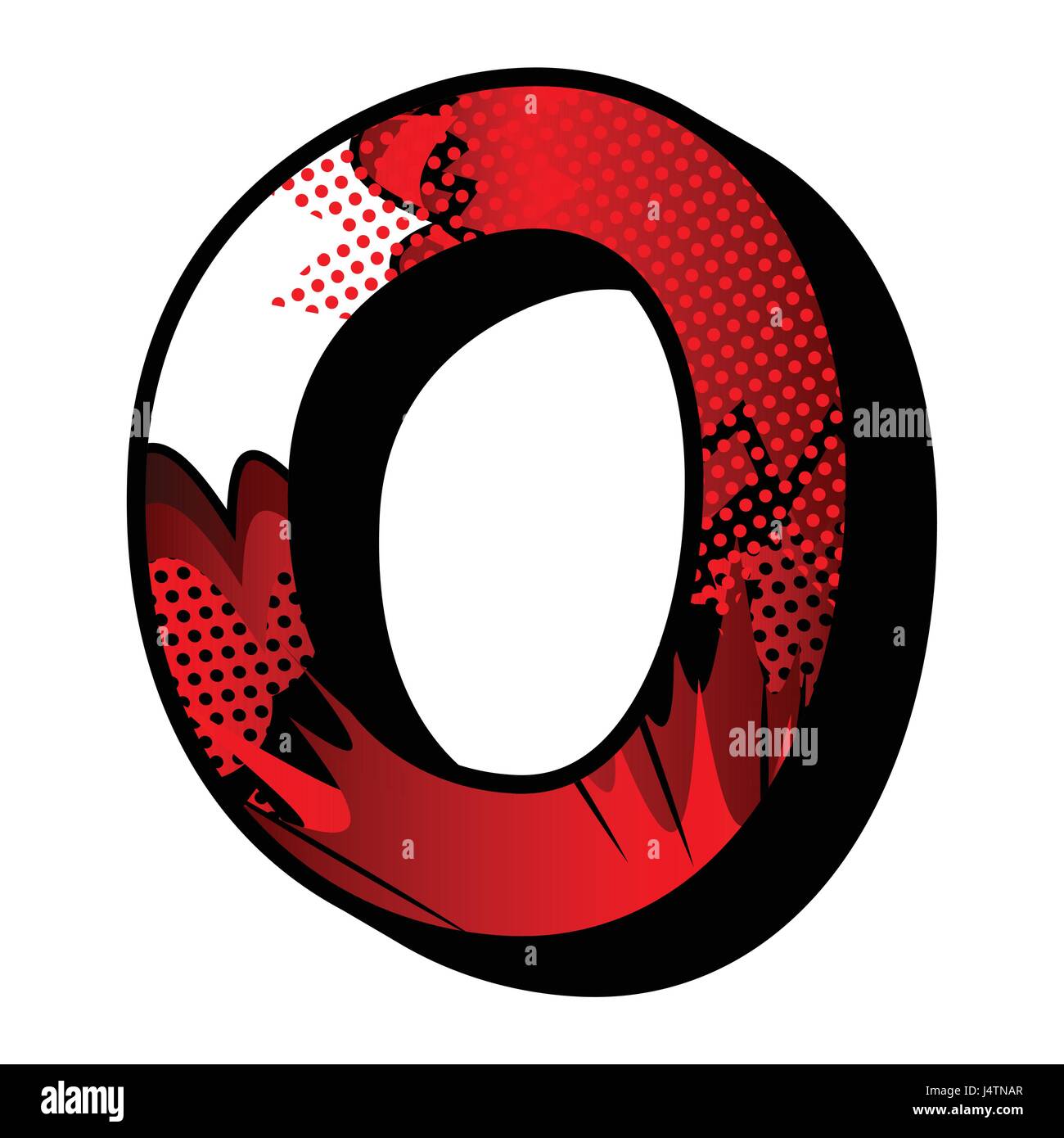 Letter O filled with comic book explosion, background Stock Vector Art ...