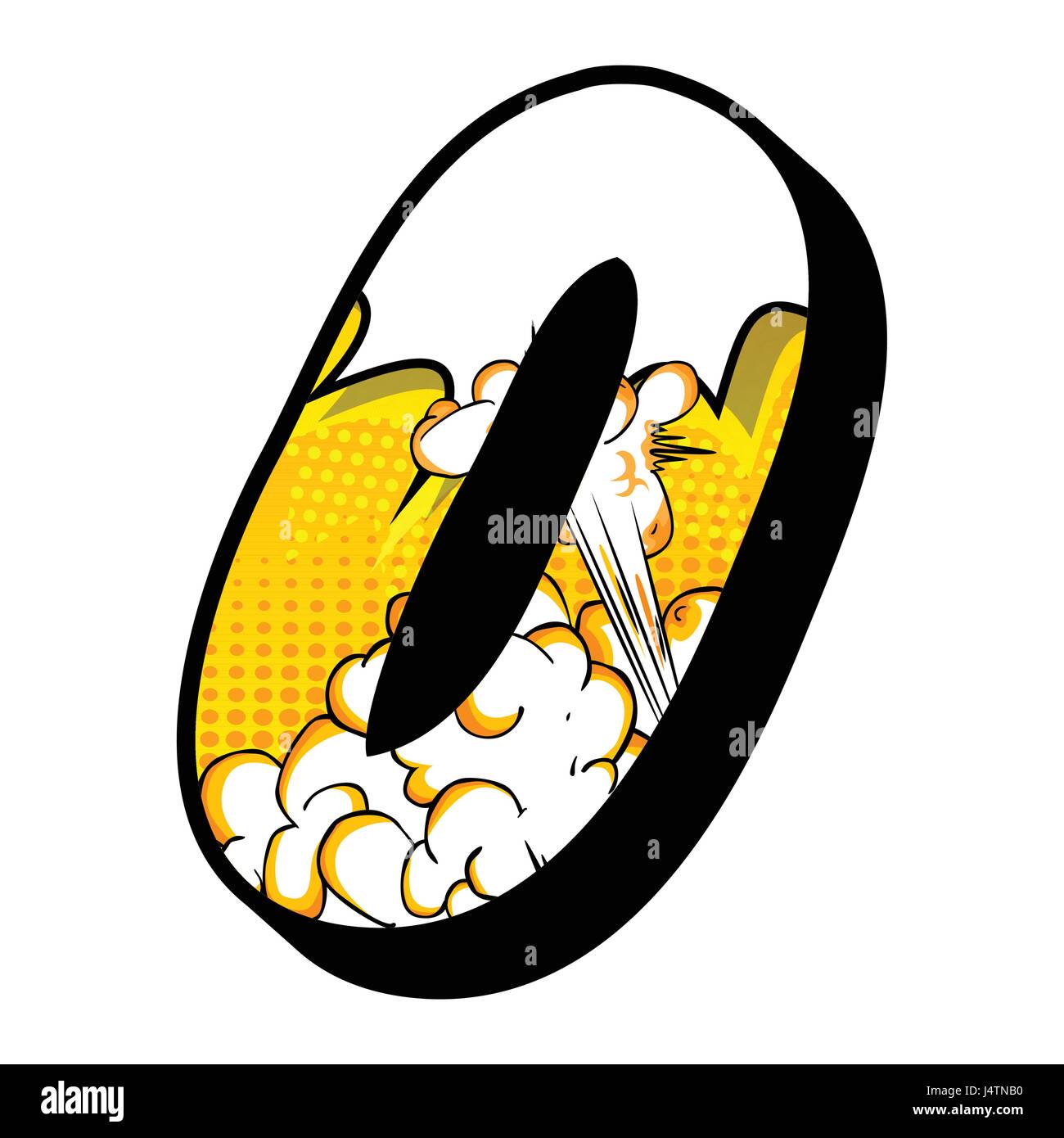 Letter O filled with comic book explosion, background Stock Vector ...