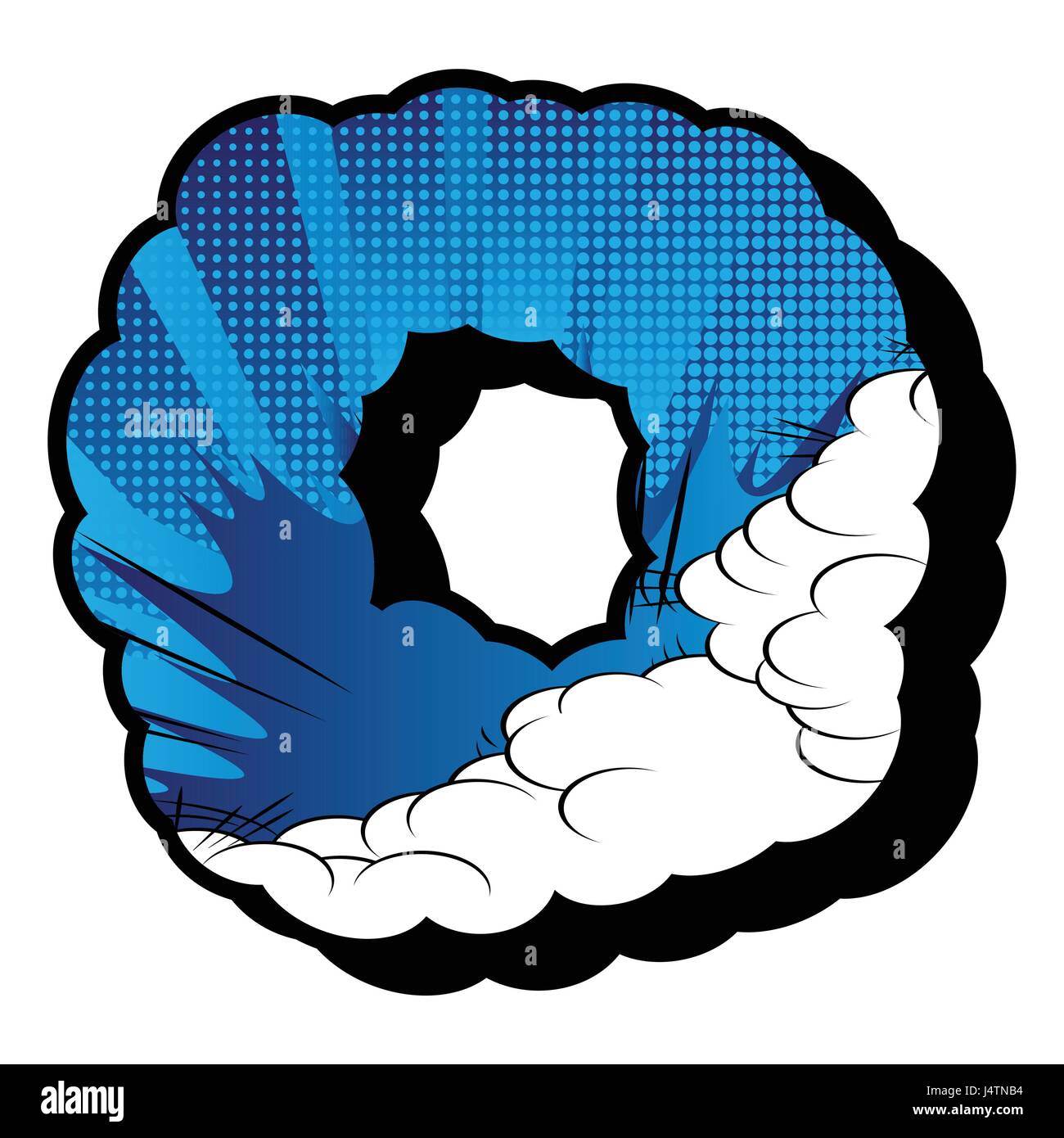 Letter O filled with comic book explosion, background Stock Vector ...