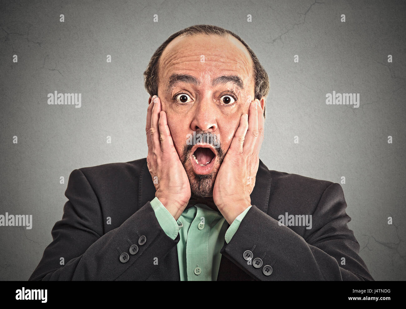 Surprise astonished man. Closeup portrait man looking surprised in full ...