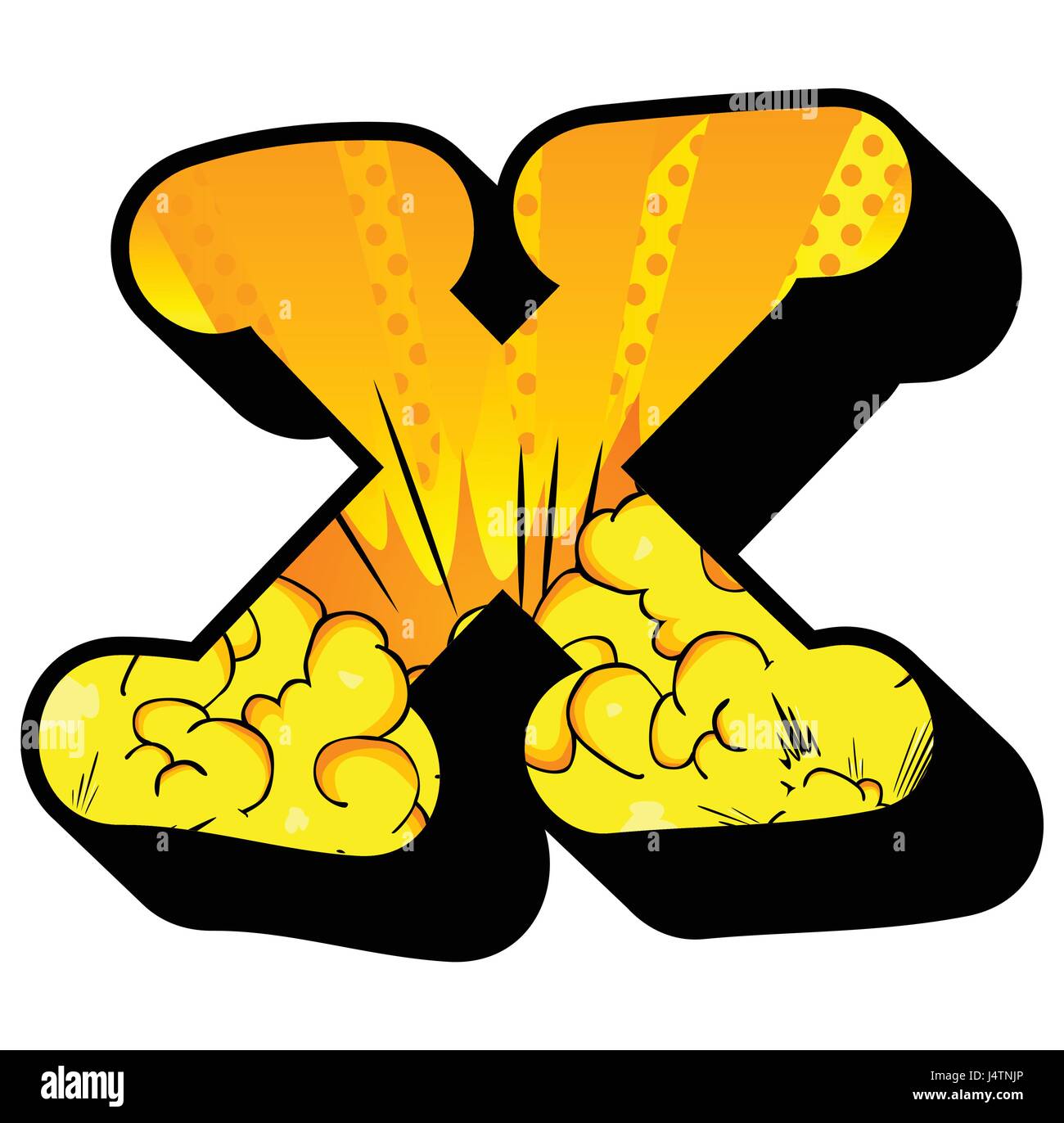 Letter X filled with comic book explosion, background Stock Vector ...
