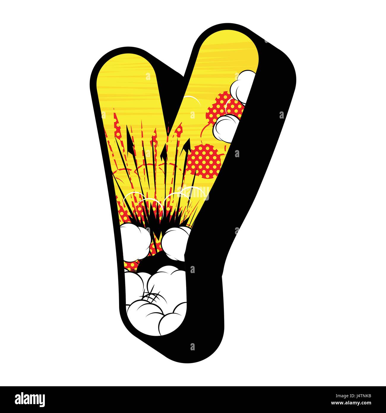 Letter Y filled with comic book explosion, background Stock Vector ...