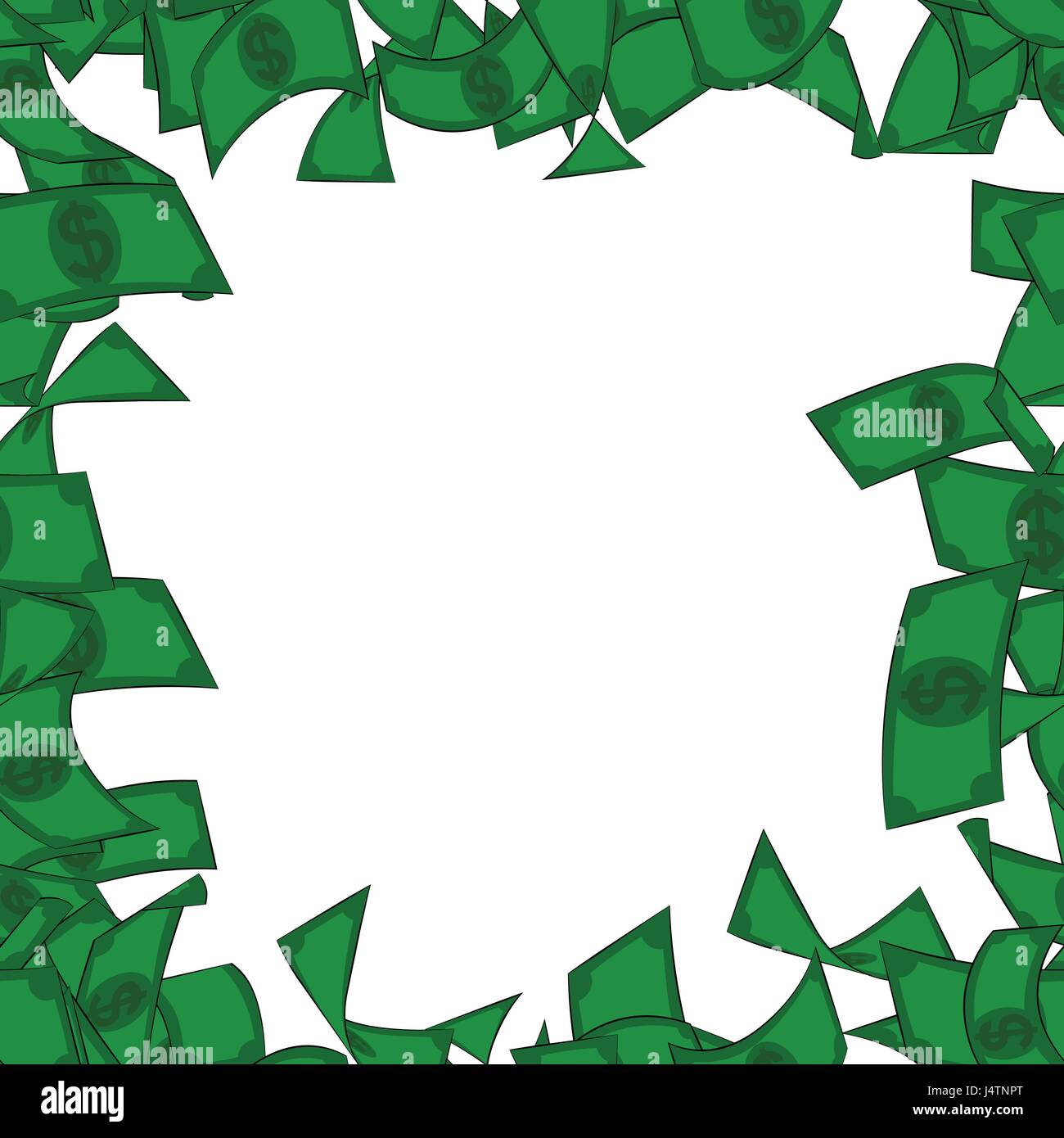 Vector illustrated cartoon money frame, with white background Stock ...