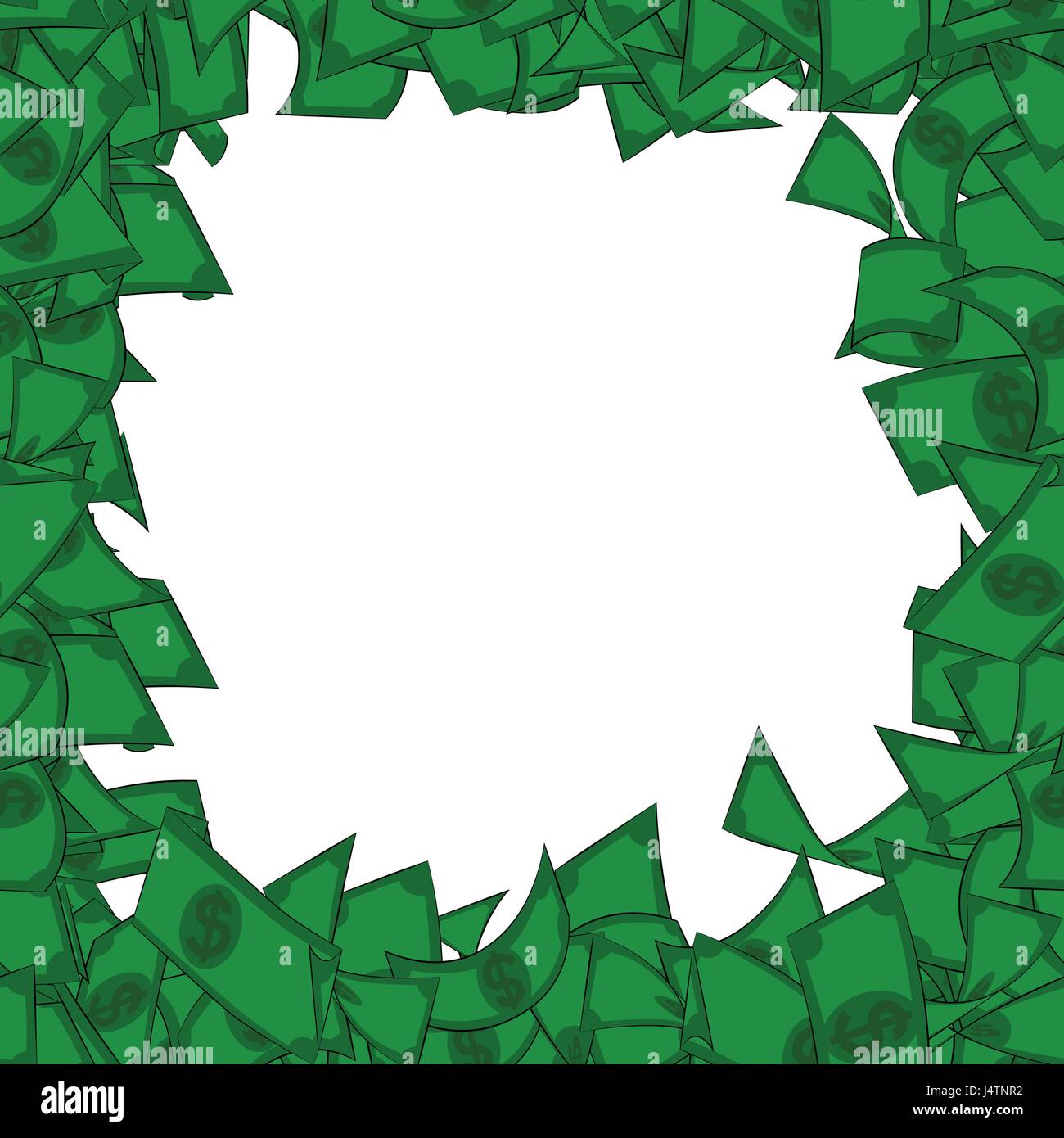 Vector illustrated cartoon money frame, with white background Stock ...