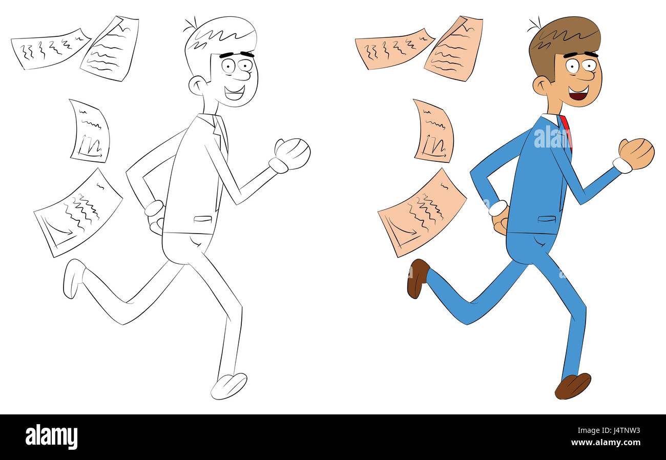 Retro Style Simple Cartoon Man High Resolution Stock Photography and ...