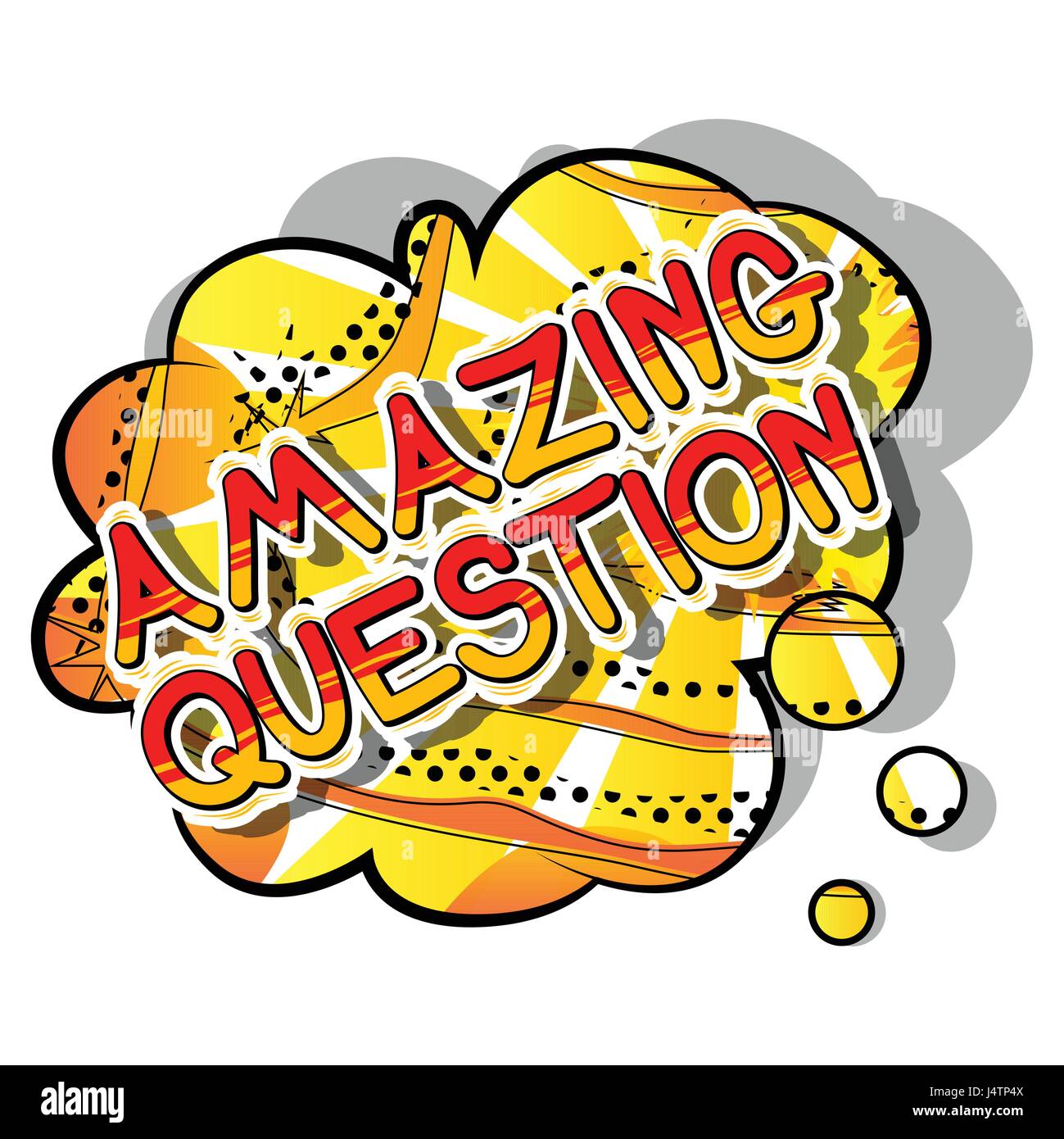 Amazing Question - Comic book style word on abstract background Stock ...