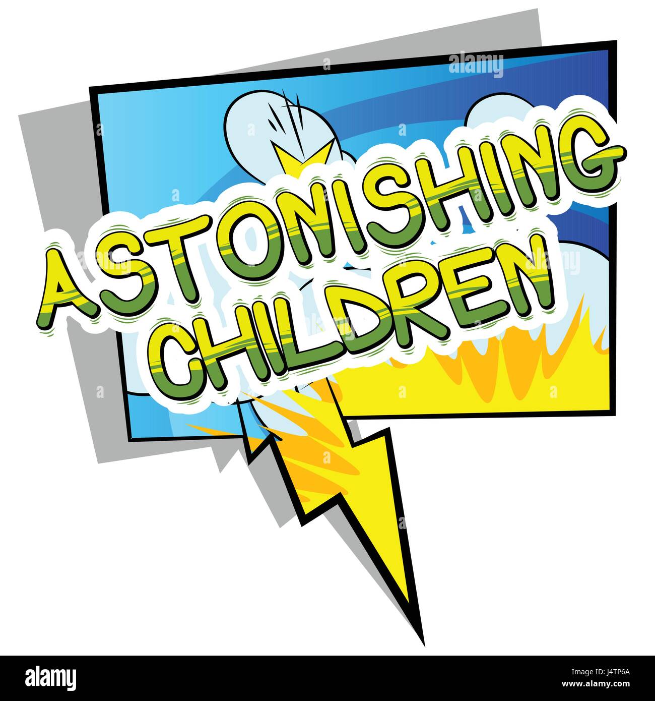 Astonishing Children - Comic book style word on abstract background ...