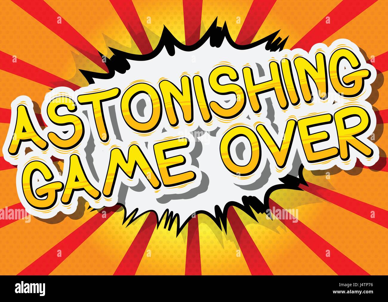 Astonishing Game Over - Comic book style word on abstract background ...