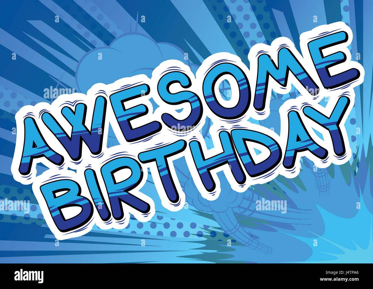 Awesome Birthday - Comic book style word on comic book abstract ...
